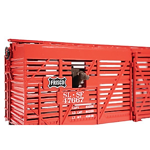 Bachmann Trains - 40' Animated Stock Car - Frisco #47667 with Cattle - HO Scale