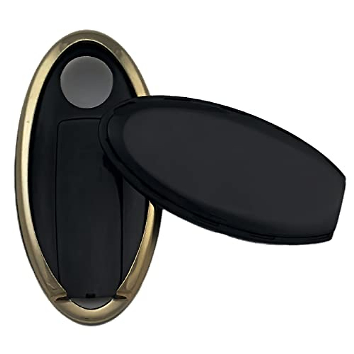 REPROTECTING Silicone Rubber Key Fob Cover Compatible with 2013-2023 5 Buttons Nissan Altima SR Armada SL Maxima Murano Pathfinder Rogue Titan Versa Sentra (Black/White)