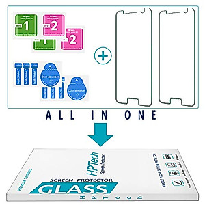 HPTech (2-Pack Galaxy S7 Screen Protector - Tempered Glass Film For Samsung Galaxy S7, Easy to Install, Bubble Free, 9H Hardness