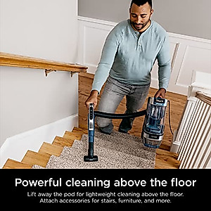 Shark AZ3002 Stratos Upright Vacuum with DuoClean PowerFins, HairPro, Powered Lift-Away, Self-Cleaning Brushroll, & Odor Neutralizer Technology, Navy