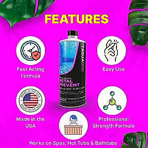 Spa Metal Control - Advanced Spa Metal and Stain Control & Spa Metal Prevent. Maximize Your Hot Tub Metal and Stain Control and Keep The Spa Metal Out of Your Hot Tub - MAV AquaDoc 16oz