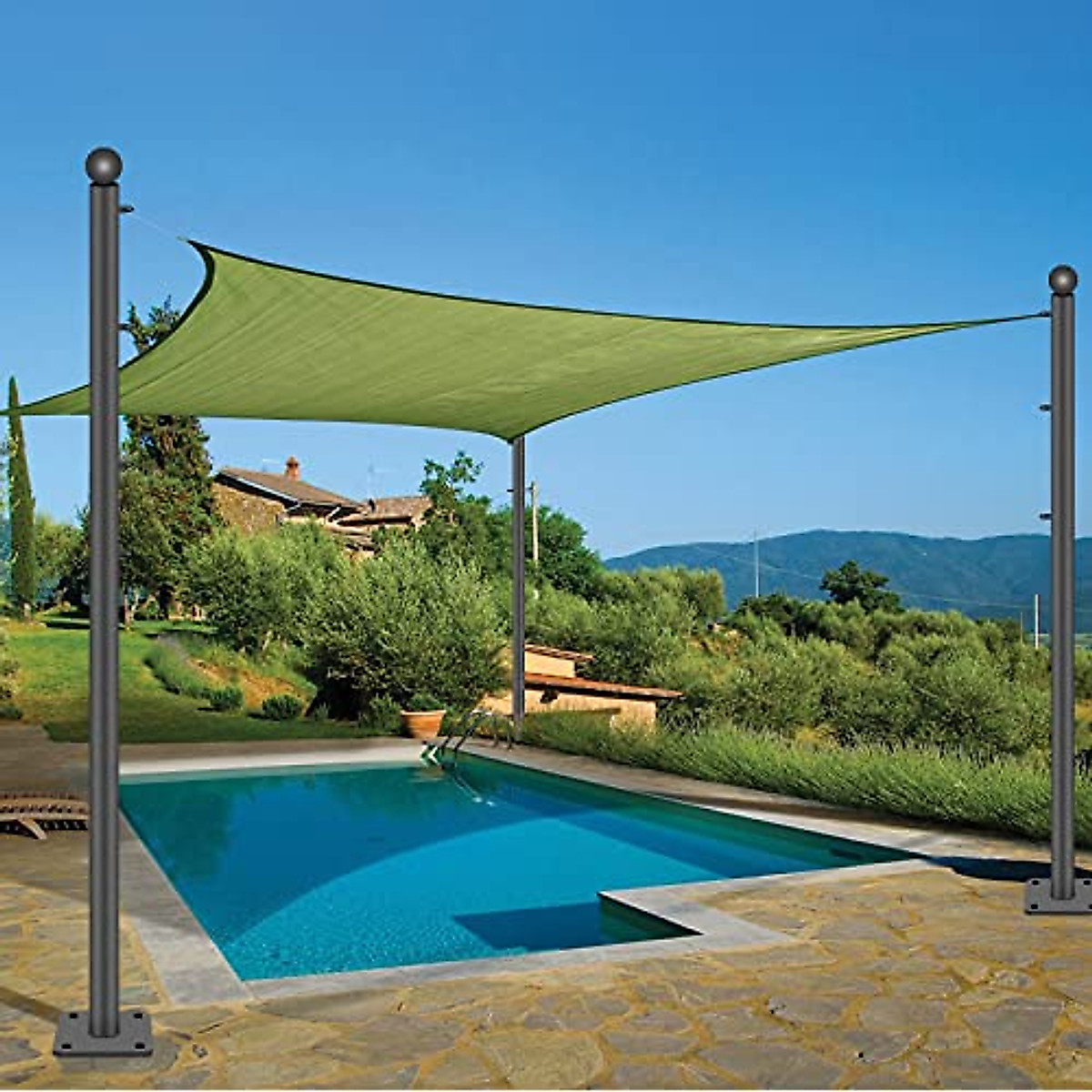 Sun Shade Sail Poles Can Be Used to Hang Shade Canvas, Holiday Lights, Canopy Awning, Flags Length After Assembly is 265 cm / 104.33 inch