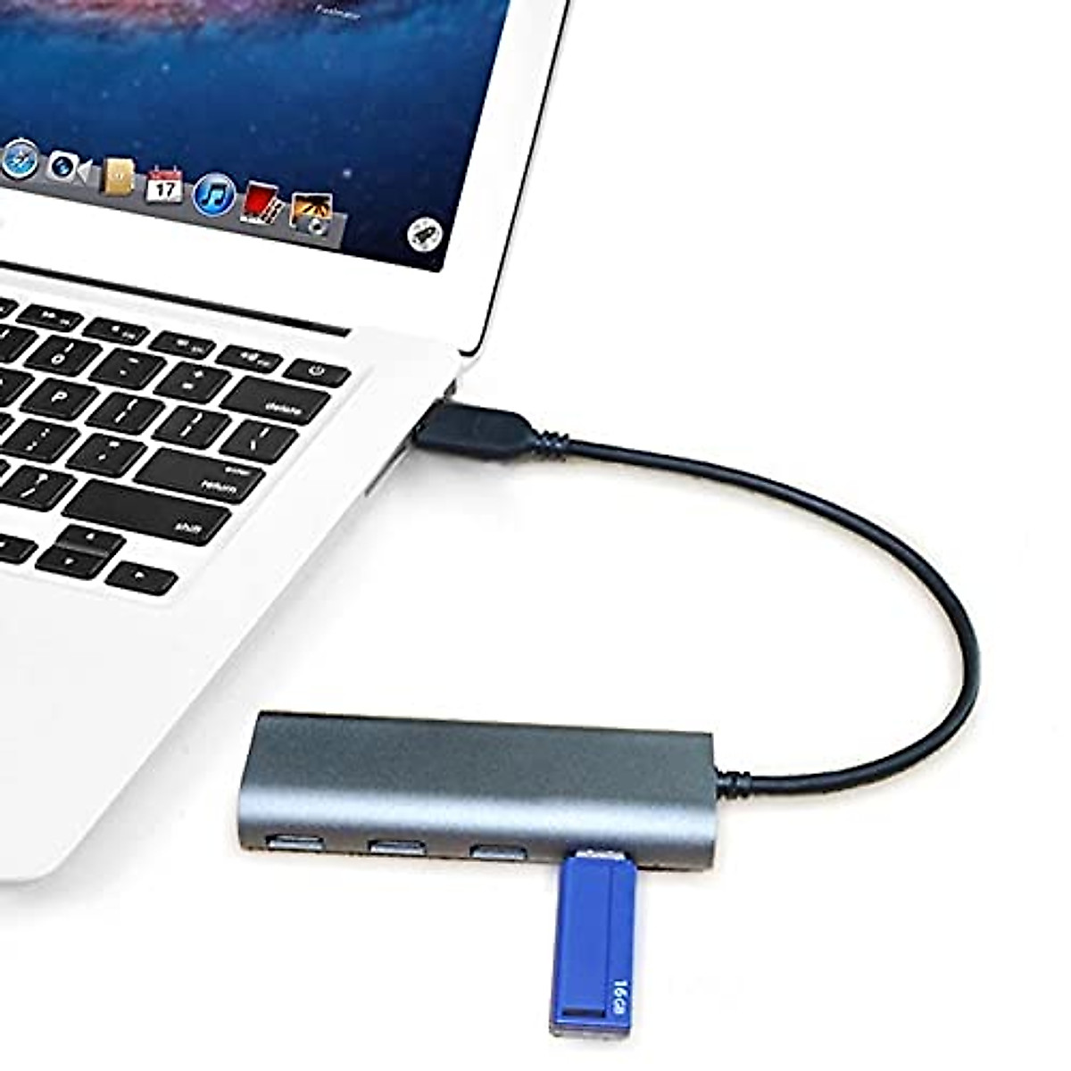 GPPZM 4-Port USB 3.0 Aluminum Alloy Hub Multi-Function High Speed Adapter for Laptop