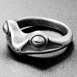 Jude Jewelers Retro Vintage Stainless Steel Cute Frog Style Cocktail Party Halloween Biker Ring (Grey, 12)