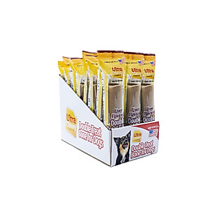 Ultra Chewy Liver, Double Treat Bones: Long-Lasting Dog Treats Made in USA for Large and Small Breeds, Highly Digestible, Ideal for Aggressive Chewers (24 Individually Packed Bones)