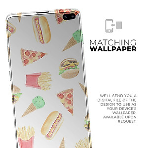 DesignSkinz The Fun Fries,Pizza,Dogs, and Icecream Protective Vinyl Decal Wrap Skin Cover Compatible with The Samsung Galaxy S20 (Screen Trim & Back Glass Skin)