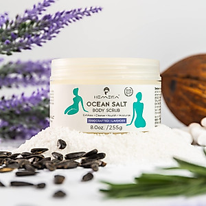 Ocean Salt Body Scrub, Handcrafted scrub with Lavender oil, Scrub with Essential Oils, Detox body scrub, Exfoliating Salt Scrub to Exfoliate & Moisturize Skin, Deep Cleansing