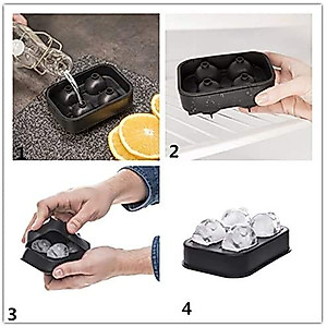 3D Skull Ice Mold-5Pack,Easy Release Silicone Mold, Ice Cube Trays Silicone Mold - Easy Release Ice Cube Molds Sphere Ice Ball Maker with Removable Lid and Large Square Ice Molds Reusable and BPA Free