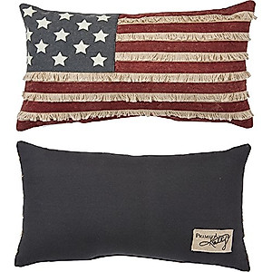 Primitives by Kathy 30505 Patriotic Throw Pillow, 19 x 10-Inch, American Flag