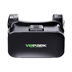 VR Glasses - Virtual Reality 3D Glasses Come with headphonesVr Headset Virtual Reality Gear vr Roller Coaster Daydream viewmaster vr Box vr Goggles (Color : Black)
