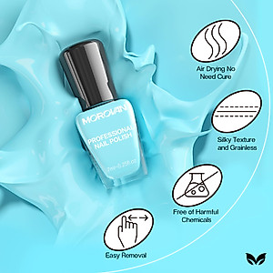 Morovan 15 Bright Color 0.25oz Air Dry Nail Polish Gift Set for Women