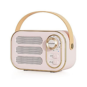 Greadio Retro Bluetooth Speaker, Vintage Speaker with Cute Old Fashion Style, Good Sound, Bluetooth 5.0, TF Card, AUX Input, USB Drive MP3 Player for Home,Outdoor,Travel,Party,Gift (Pink)