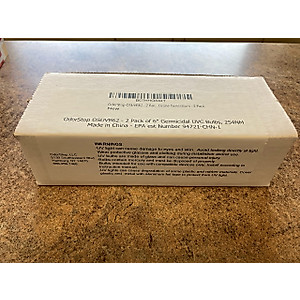 OdorStop OSUVB62-2 Pack of 6 Germicidal UVC Bulbs, 254NM Ozone Generators - 2 Pack