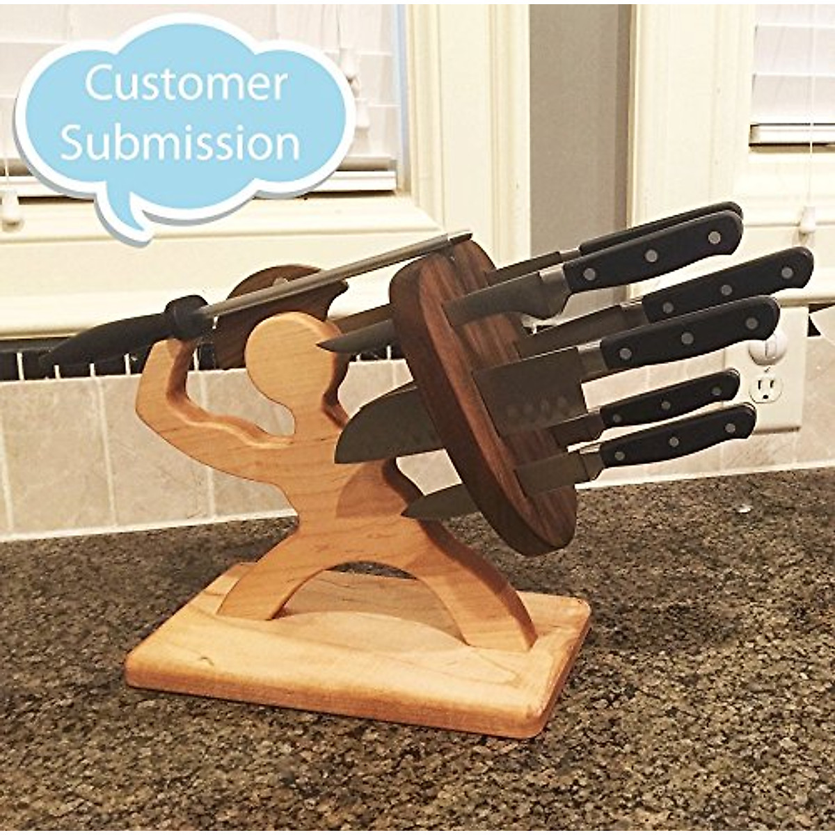 Missing Digit Woodshop Spartan Knife Set - Chef's Edition - 8-piece, Handmade, Heavy Steel Professional Knife Set - American Maple & Walnut