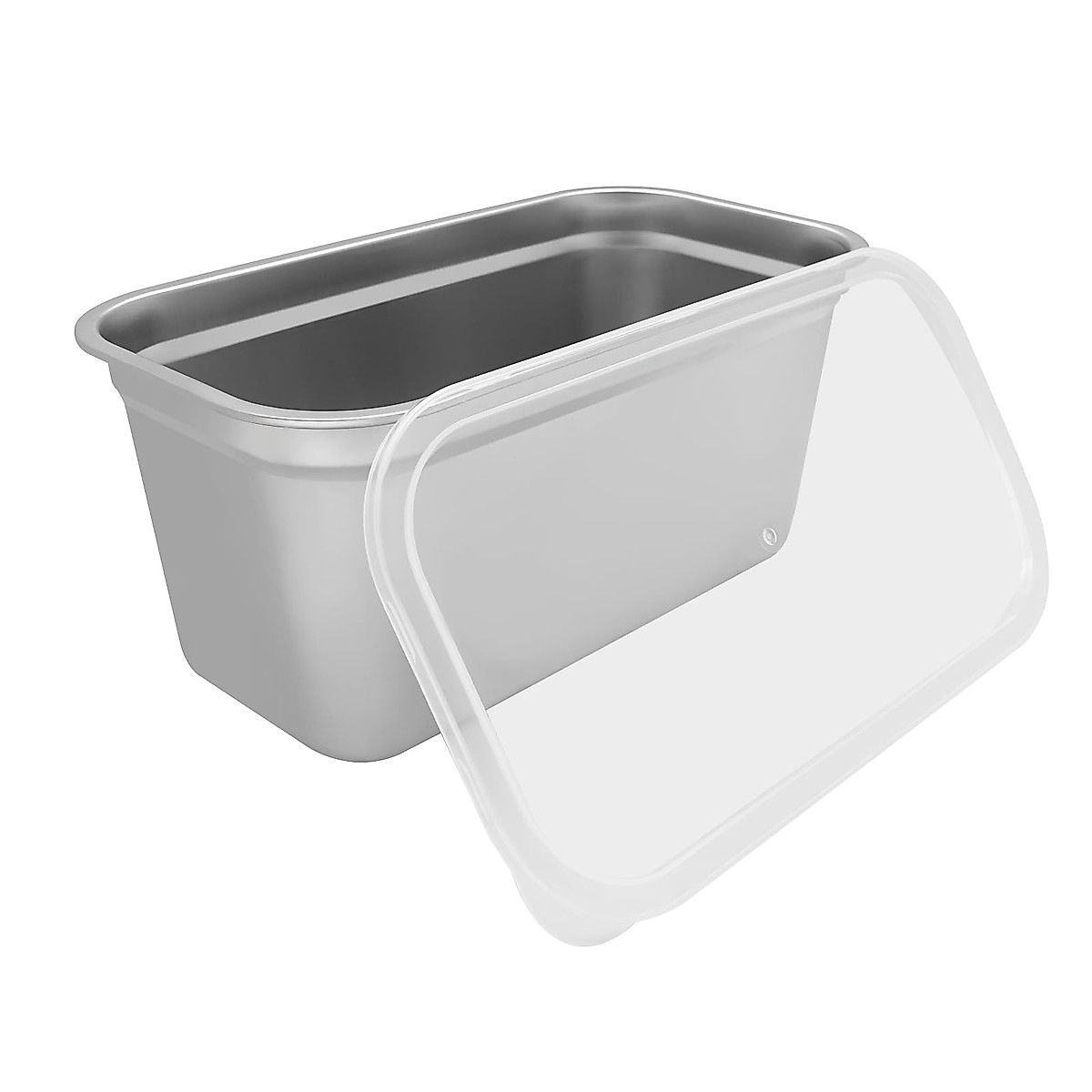 DYNAMI 8 Pcs Stainless Steel Food Storage Containers with Lids,1/3 Size 6 Inch Deep Hotel Pans Steam Table Pan,2L/0.5gal Large Restaurant Pans Food Prep Pan,for Catering Supplies,Oven& Freezer Safe