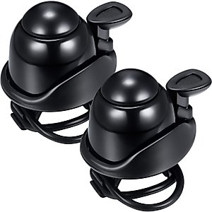 2 Pieces Bike Bell Adjustable Bike Ring Bell Aluminum Bike Ring Bicycle Bell Cycling Ringing Horn with Loud Sound Mini Bicycle Bell for Adults Kids Road Bike Mountain Bike Sports Bike (Black)
