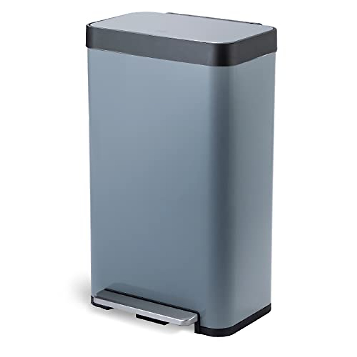 Home Zone Living 18.5 Gallon Large Capacity Kitchen Trash Can, Tall Stainless Steel Liner-Free Body, 70 Liter Capacity, Matte Black, Virtuoso Series