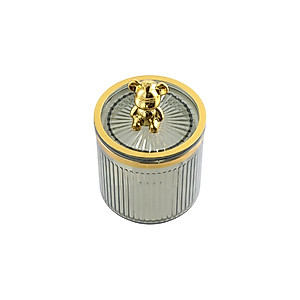 Leadigol Qtip Holder, Cute Bear Cotton Swab Holder, Cotton Swab Rod Storage Box, Bathroom Counter Organizer Containers Dispenser, Lipstick Organizer Box,Clear Toothpick Container