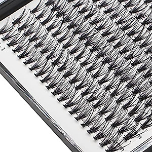Bodermincer 10D/20D/30D/40D/50D Cluster to Choose Large Tray 240pcs D Curl Individual Cluster Eyelashes False Eyelashes Extension Individual Eyelash Bunche Lash Cluster DIY at Home (20D-14mm)