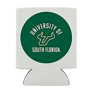 University of South Florida Bulls Logo Can Cooler - Drink Sleeve Hugger Collapsible Insulator - Beverage Insulated Holder