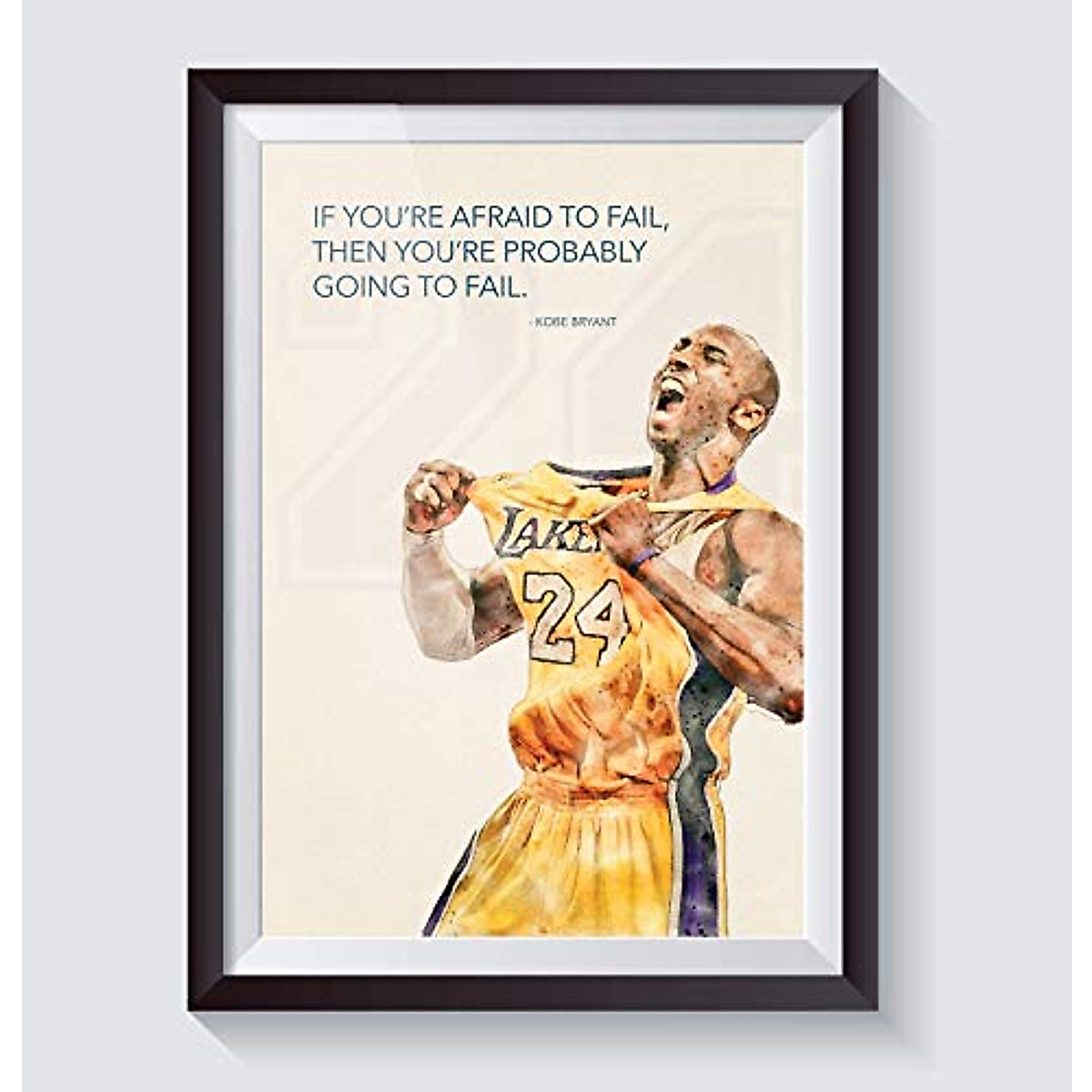 Premium 18" x 24" Poster - Inspirational Print for Offices, Rooms, Dorms, Homes; Great Gift For Basketball Fans Kids, and Adults (kbryant01)