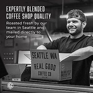 Real Good Coffee Company - Ground Coffee - Organic Dark Roast Coffee - 100% Arabica Coffee Beans - Roasted and Ground in Seattle, WA - 2 Pound Bag