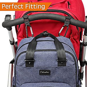 Dikaslon Diaper Bag Tote with 2 Pack Stroller Hooks, Pacifier Case and Changing Pad, Large Travel Diaper Tote for Mom and Dad, Multifunction Baby Bag for Boys and Girls