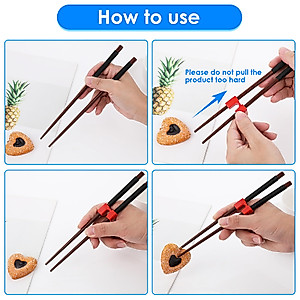 6 Pieces Reusable Chopstick Helper Training Chopsticks Replaceable Practice Chopsticks Hinges Connector Non Slippery Training Chinese Chopstick for Adults, Kids, Beginner, Trainers or Learner