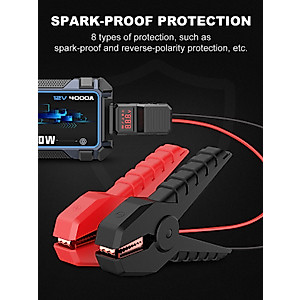 AVAPOW Jump Starter Car Battery 4000A Peak,Portable Jump Starters for Up to 10L Gas 10L Diesel Engine,12V Lithium Jump Pack with Smart Safety Clamp, IP65