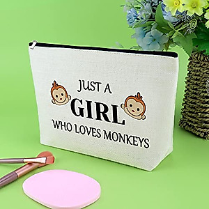 Funny Monkey Gifts for Girls Makeup Bag Animal Lover Gifts for Women Monkey Lover Gifts Birthday Gifts for Best Friend Sister Teen Cosmetic Bag Monkey Themed Gift Pouch Christmas Thanksgiving Gifts
