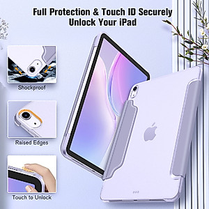 Fintie SlimShell Case for iPad Air 11-inch M2 (2024), iPad Air 5th Generation (2022) / iPad Air 4th Gen 10.9 Inch - [Magnetic Clasp] Lightweight Stand Case with Frosted Back Cover, Lilac Purple