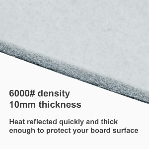 Duwee Delux Ironing Board Padding, Extra Dense Felt Material with 10 mm Thickness (54" x 18")