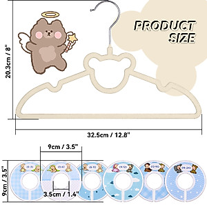 Kids Velvet Hangers 50 Pack, 12.8 Inch Non-Slip Baby Clothes Hangers for Closet, Ultra Slim and Stackable Space Saving Children Felt Hangers, Strong & Durable Kid & Toddler – Beige