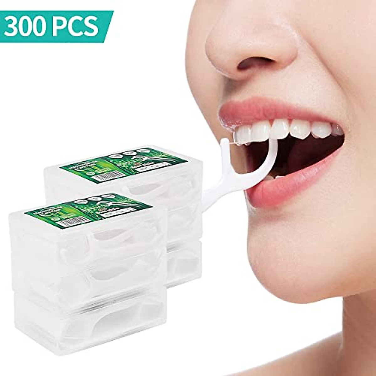 LEEGAWU Dental Floss Travel Floss Professional Toothpicks Sticks Dental Floss Picks Flossers with Travel Case Superfine Floss Picks Dental Picks for Teeth Cleaning (300count)