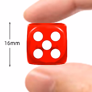 Deamos 6 Sided Dice Set 10 Colors Transparent Acrylic Dice for DND, MTG, RPG, Tenzi, Yahtze, Bunco, Table Borad Games, Math Teaching (100)