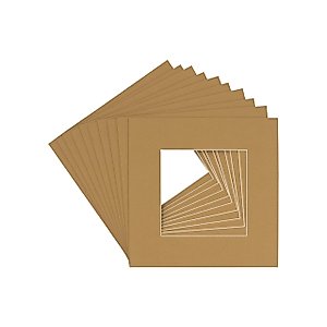 8x8 Mat for 12x12 Frame - Precut Mat Board Acid-Free Rattan Beige 8x8 Photo Matte For a 12x12 Picture Frame, Premium Matboard for Family Photos, Show Kits, Art, Picture Framing, Pack of 25 Mats