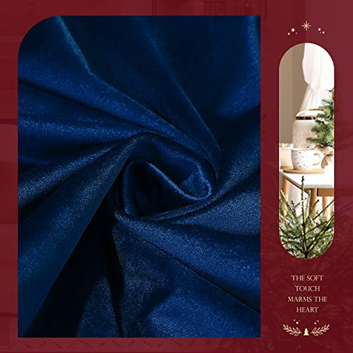 Lewondr Christmas Throw Pillow Covers, Snowflake Embroidery Hot Stamping Pattern Pillowcases Home Xmas Decorative Cushion Covers Soft for Sofa Bed Chair, 2 Pack, Navy Blue