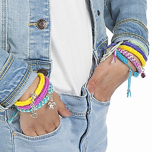 Creativity for Kids Quick Knit Charm Bracelets - Create 10 DIY Friendship Bracelets, Kids Jewelry Making Kit