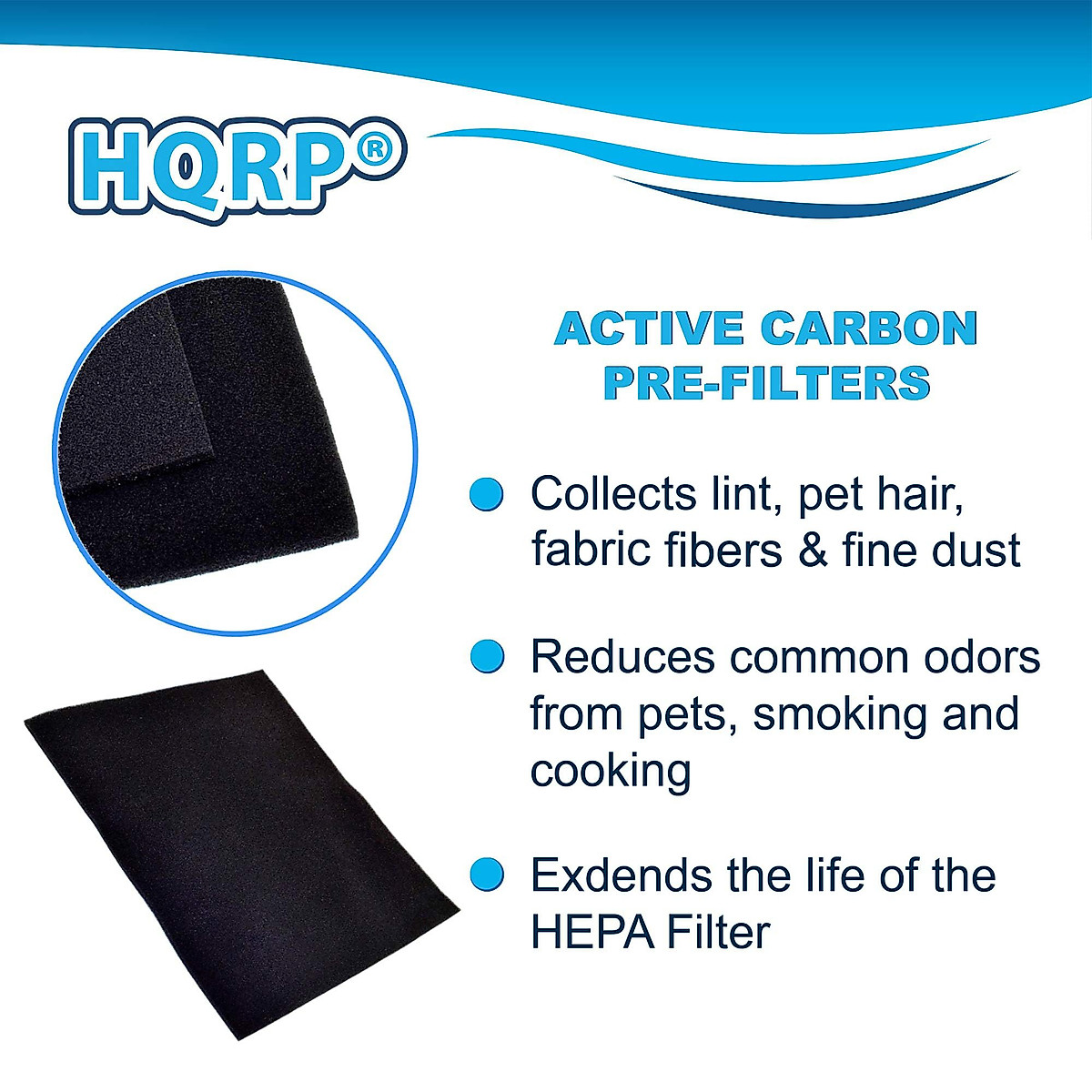 HQRP 2-Pack Activated Carbon Filter Compatible with Vornado MD1-0023 Replacement fits AC300, AC350, AC500, AC550 models