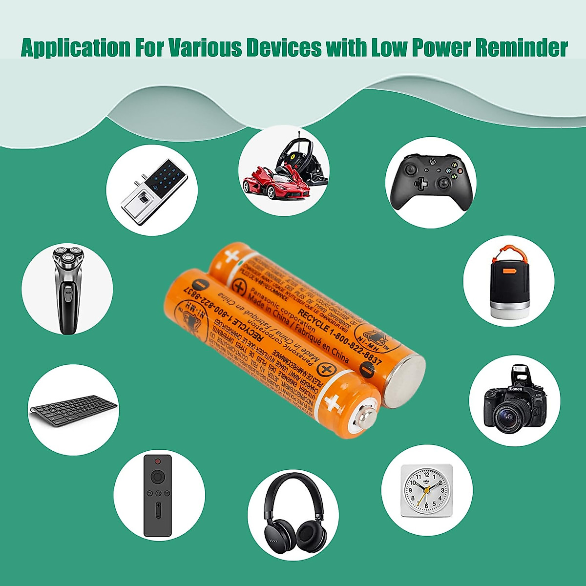 CIEEDE HHR-55AAABU NI-MH AAA Rechargeable Battery for Panasonic 1.2V 550mah 8Pack NiMH AAA Batteries for Panasonic Cordless Phones, Electronics, Remote Controls