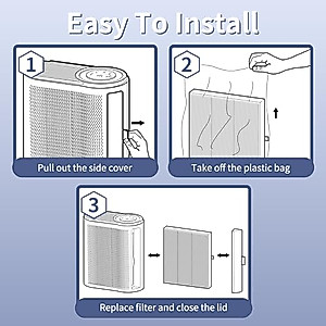 ROMON MK04 Air Filter Replacement for MK04 MG04JH Air Purifier, 4-Layers H13 Ture HEPA, High-Efficiency Activated Carbon Filter, Standard Version, 2 Pack