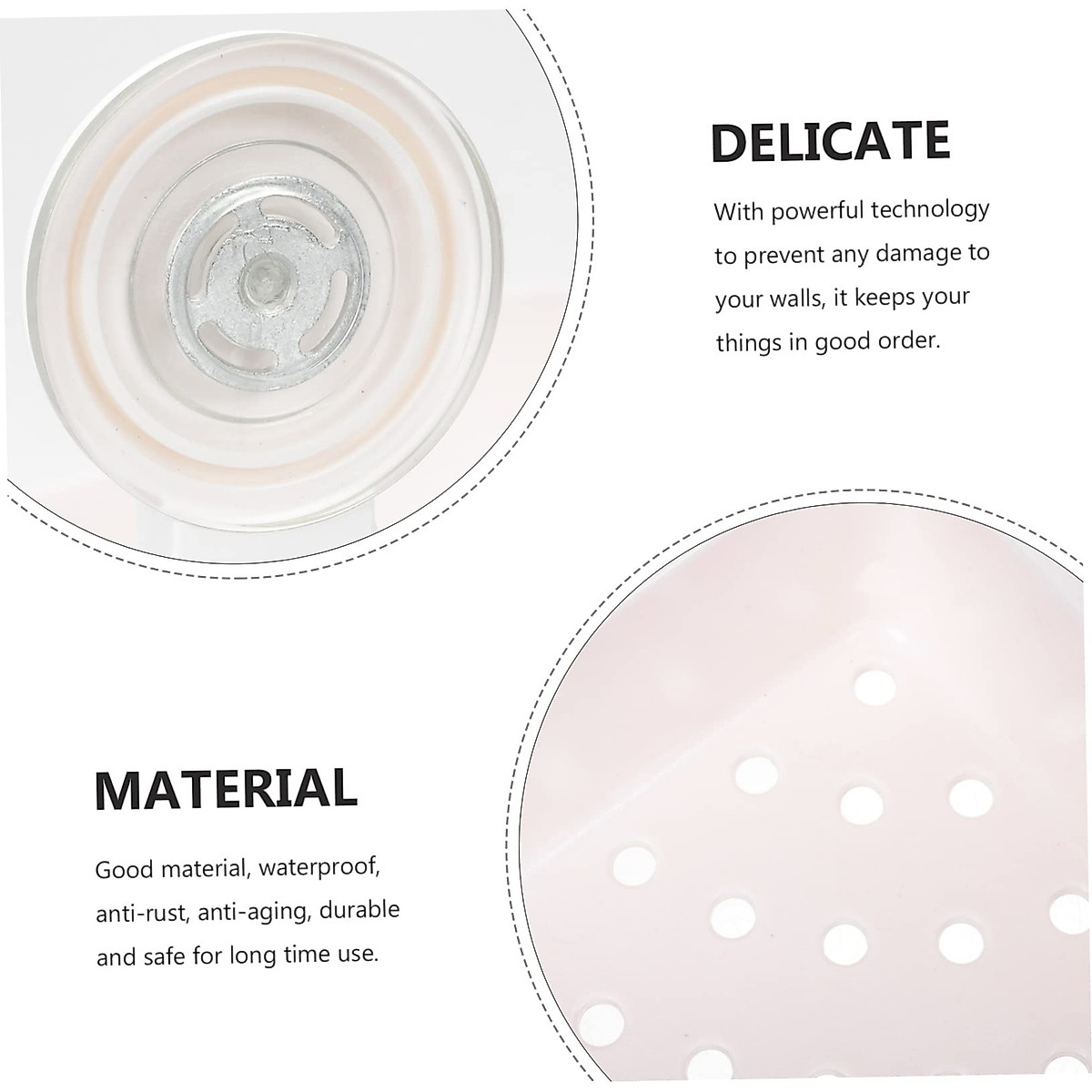 Amosfun 1 Set Storage Stand Suction Toilet Storage Rack Punch- Toiletries Holder Bathing Shelf Metal Storage Shelf Bathroom Shower Corner Shelf White Plastic Sucker Tripod