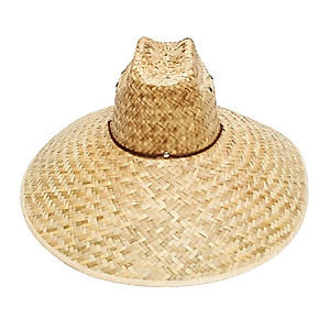 Double Weaved Hard Shell Shade Hat Large Fit Wide Brim Straw Hat Tan