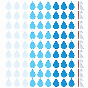 SaktopDeco 9 Pack Raindrop Garland Felt Blue Raindrops Banner Hanging Raindrop Baby Shower April Party Decorations