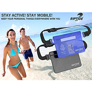 Waterproof Fanny Pack Pouch (2 Pack) for Men & Women Dry Bag Water Resistant with Adjustable Waist Strap - Protects Valuables at Water Sports Or Boating Snorkeling (Sheer Green & Orange)