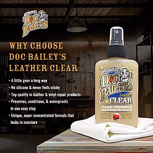 Doc Baileys Clear Leather Cleaner and Conditioner - Waterproof Fine Leather Softener for Boots, Saddles & More - 4oz, 2 Packs