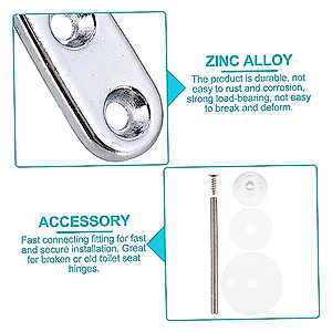 Uonlytech 3 Sets Toilet Lid Hinge Toilet Bolts Toilet Repair Kit Toilet Lid Fixing Hinge Toilet Cover Hinges Toilet Fasteners Potty Seat for Toilet Home Toilet Cover Hinge Zinc Alloy Bracket