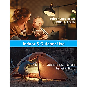 Prosperbiz Battery Operated Light Bulb, Emergency Rechargeable Flashlight Bulb for Power Outages, A21 9W E26 Standard Bulbs, 3000K Soft White, 2 Pack