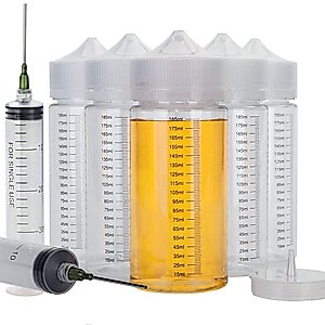 HUIZHU 5pcs 200ML Multi-functional dropping bottle precise dispensor bottle PET DIY liquid bottle Unicorn dropper bottle dispensing bottle (All transparent, 200ml x 5pcs)