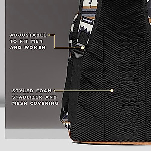 Wrangler Yellowstone Sturdy Backpack for Travel Classic Logo Water Resistant Casual Daypack for Travel with Padded Laptop Notebook Sleeve (Out West)